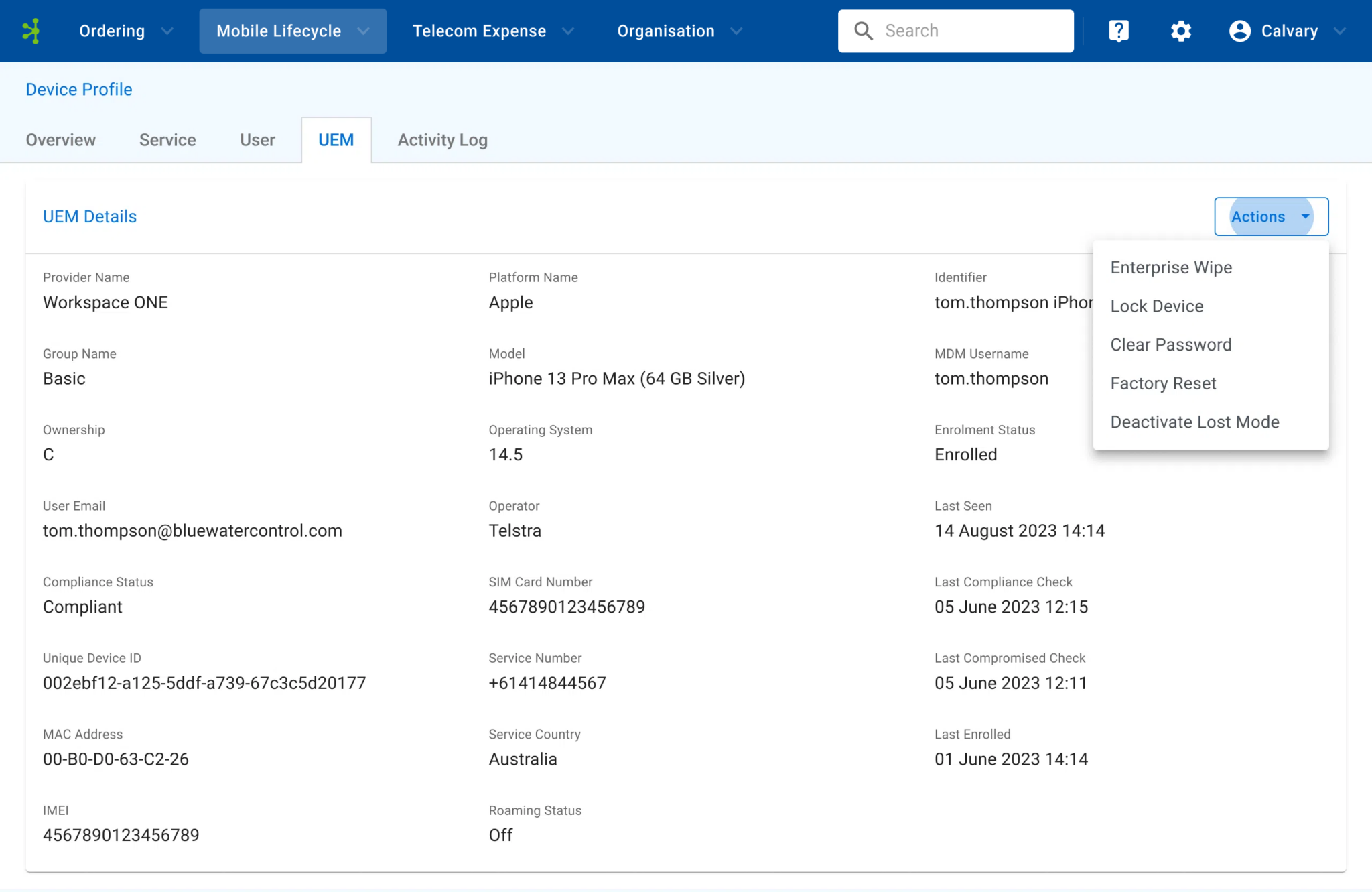 Mobile Lifecycle | Bluewater Control